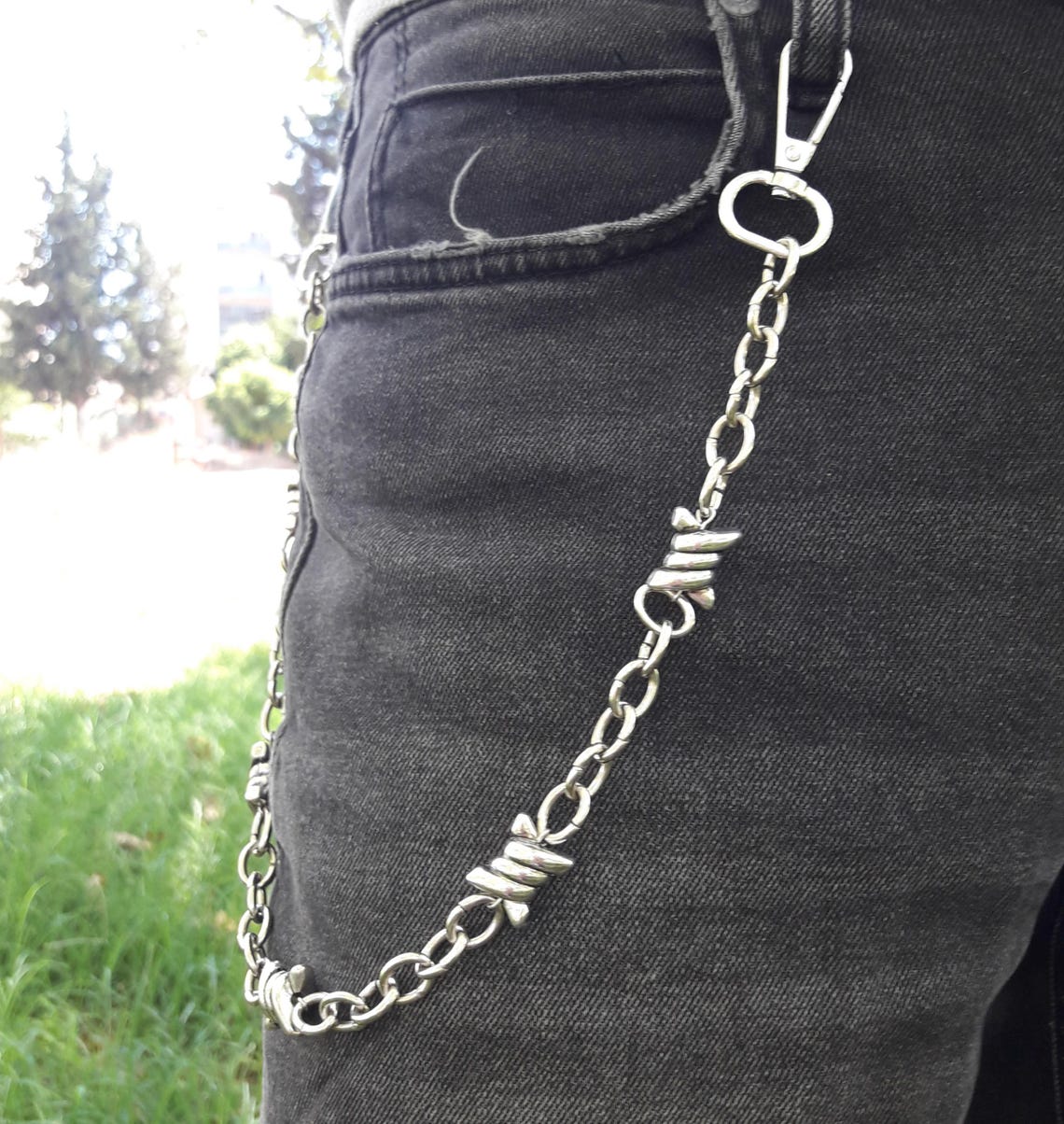 Metal Punk Rock Layered Chain Keychains for Men Women Waist Key Chain ...