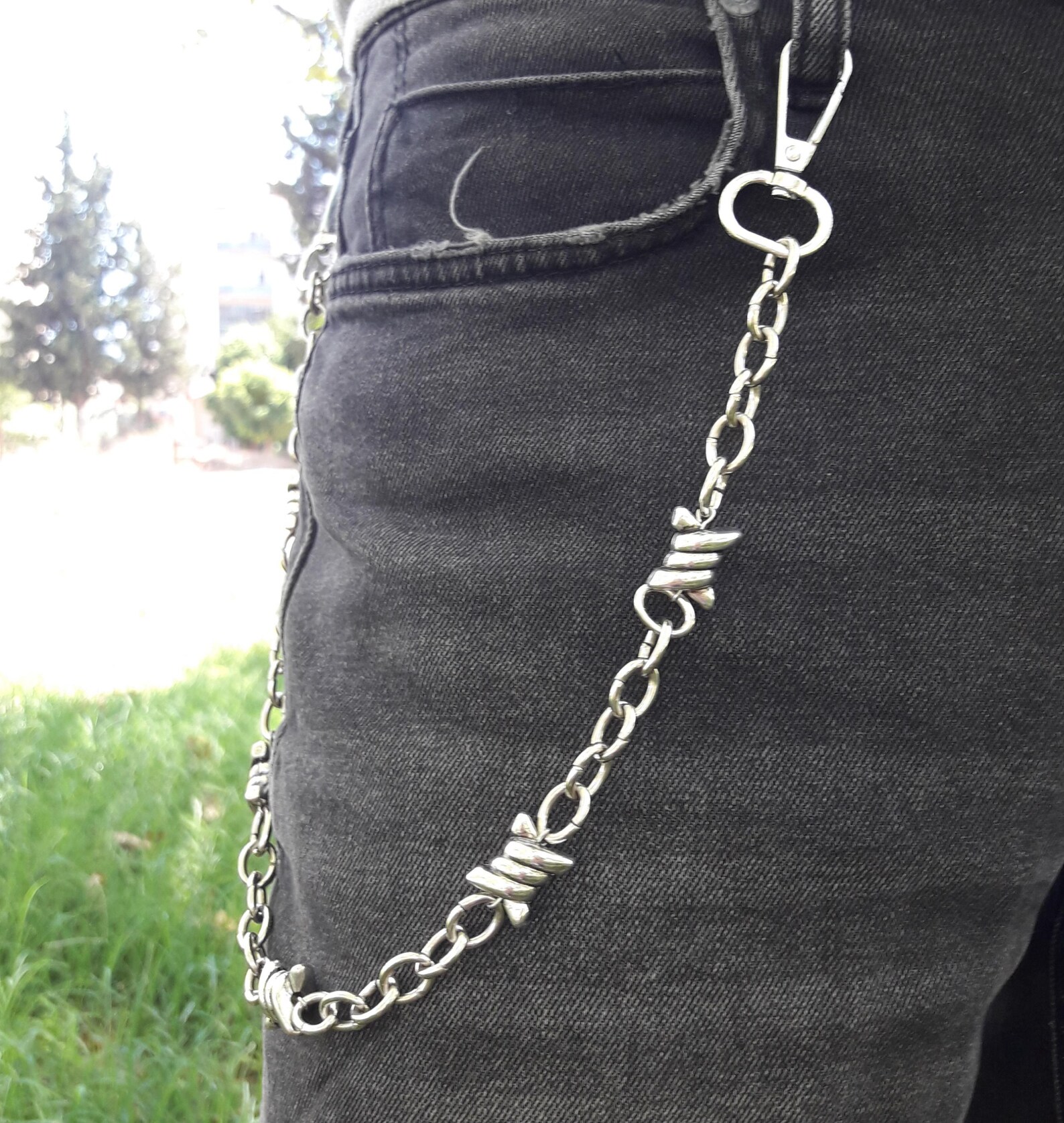 Metal Punk Rock Layered Chain Keychains for Men Women Waist Key Chain ...