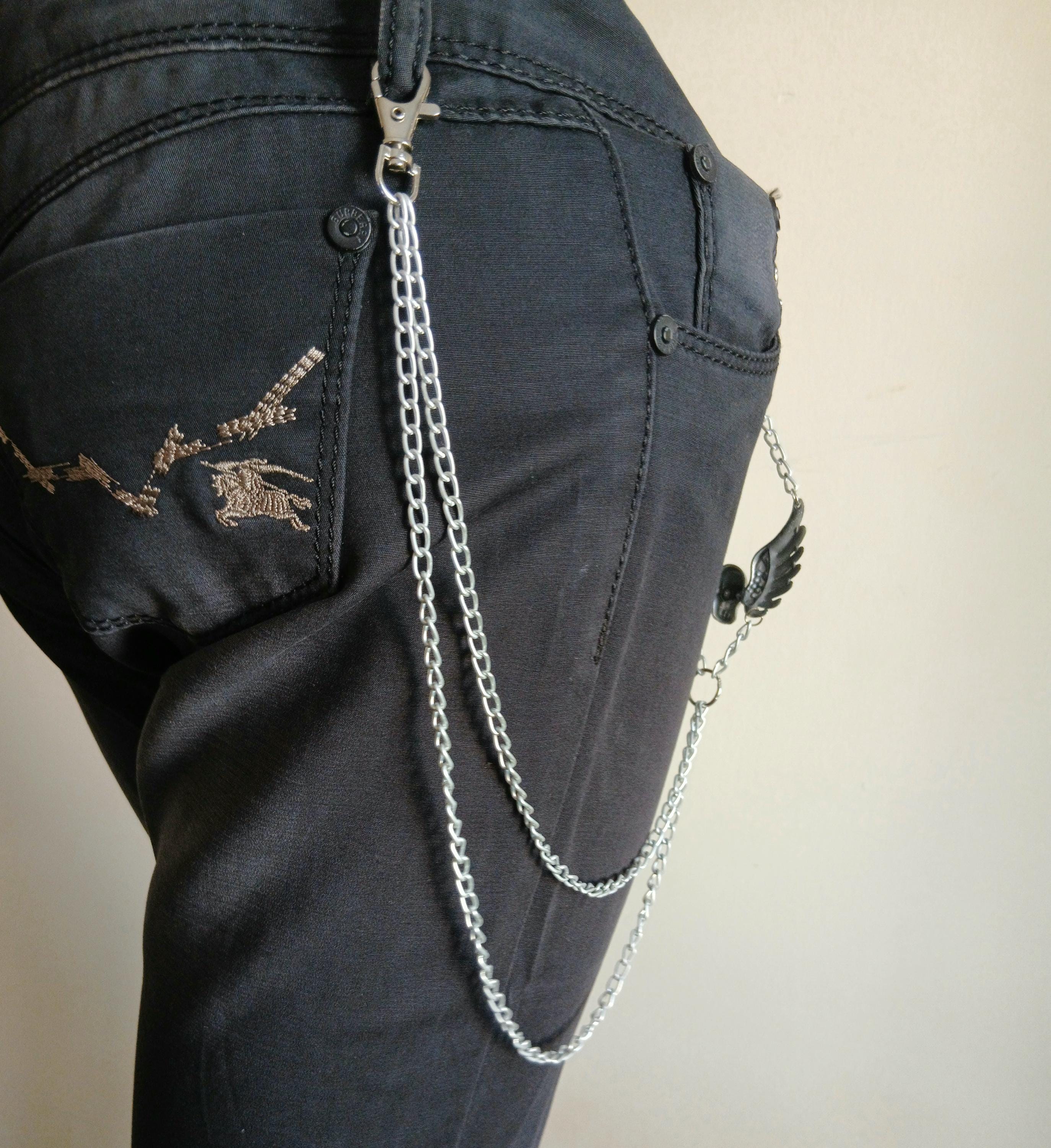 Metal Punk Rock Layered Chain Keychains for Men Women Waist Key Chain ...