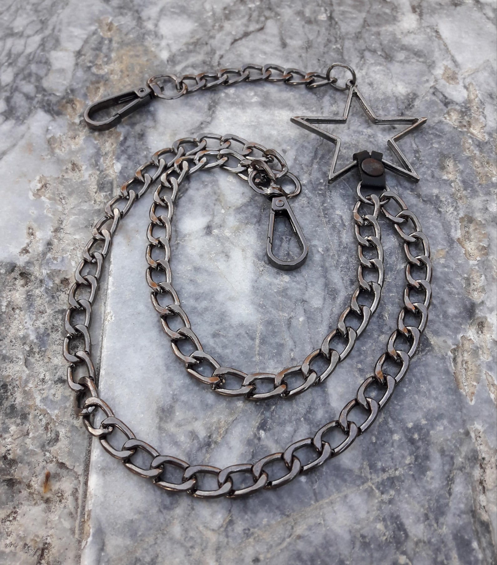 Metal Punk Rock Layered Chain Keychains for Men Women Waist Key Chain ...
