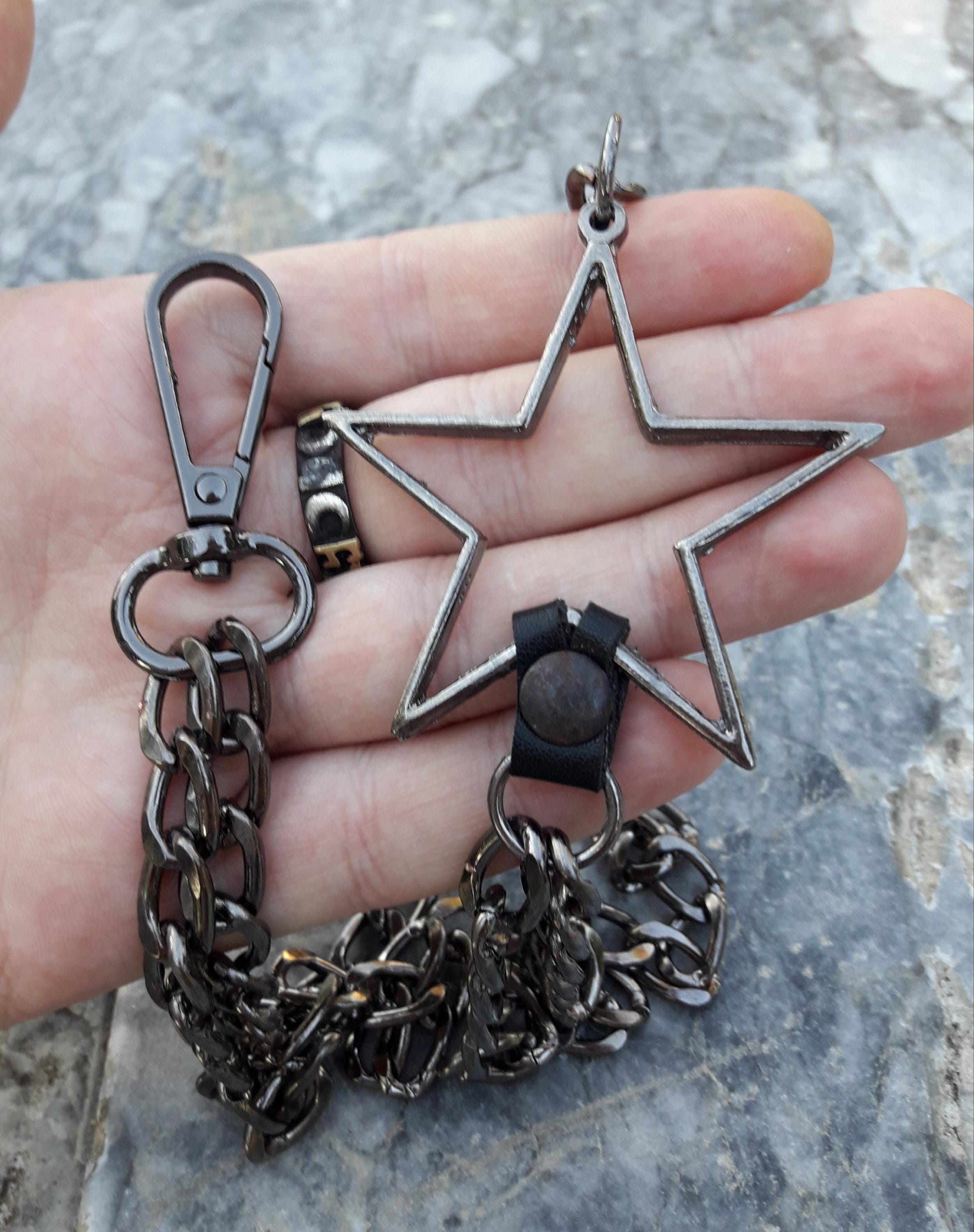 Metal Punk Rock Layered Chain Keychains for Men Women Waist Key Chain ...