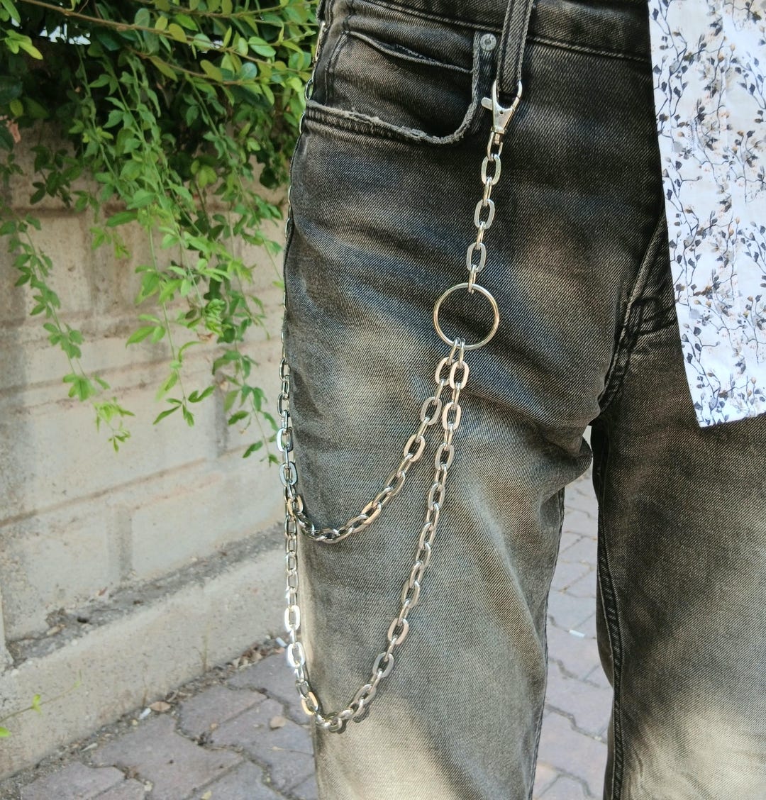 Metal Punk Rock Layered Chain Keychains for Men Women Waist Key Chain ...