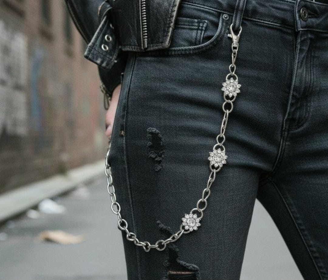 Metal Punk Rock Layered Chain Keychains for Men Women Waist Key Chain ...