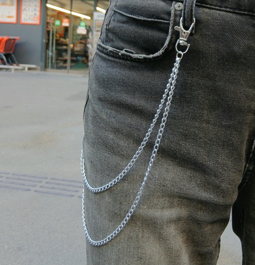 Metal Punk Rock Layered Chain Keychains for Men Women Waist Key Chain ...