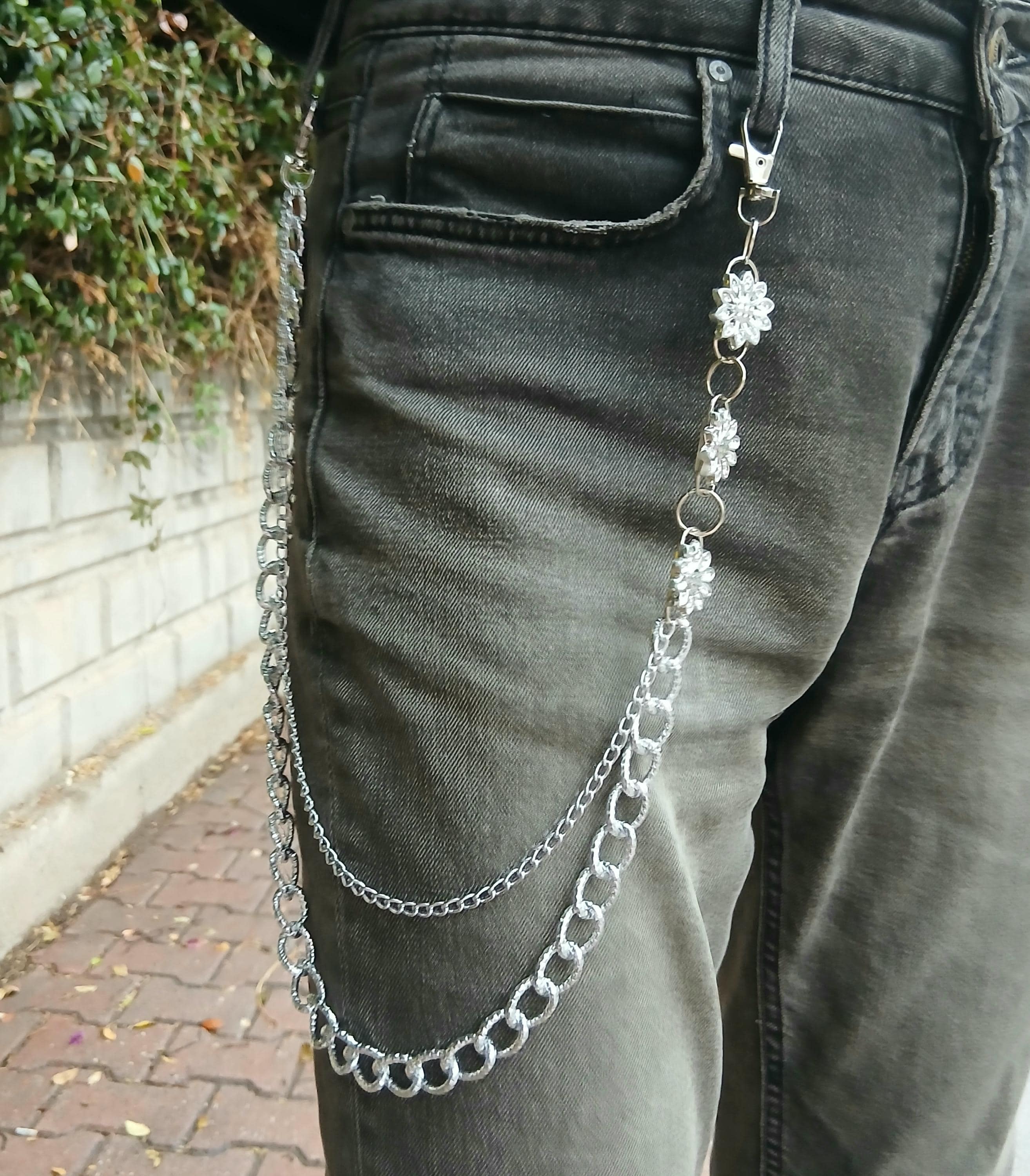 Metal Punk Rock Layered Chain Keychains for Men Women Waist Key Chain ...