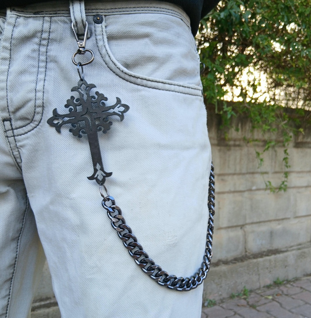 Metal Punk Rock Layered Chain Keychains for Men Women Waist Key Chain ...