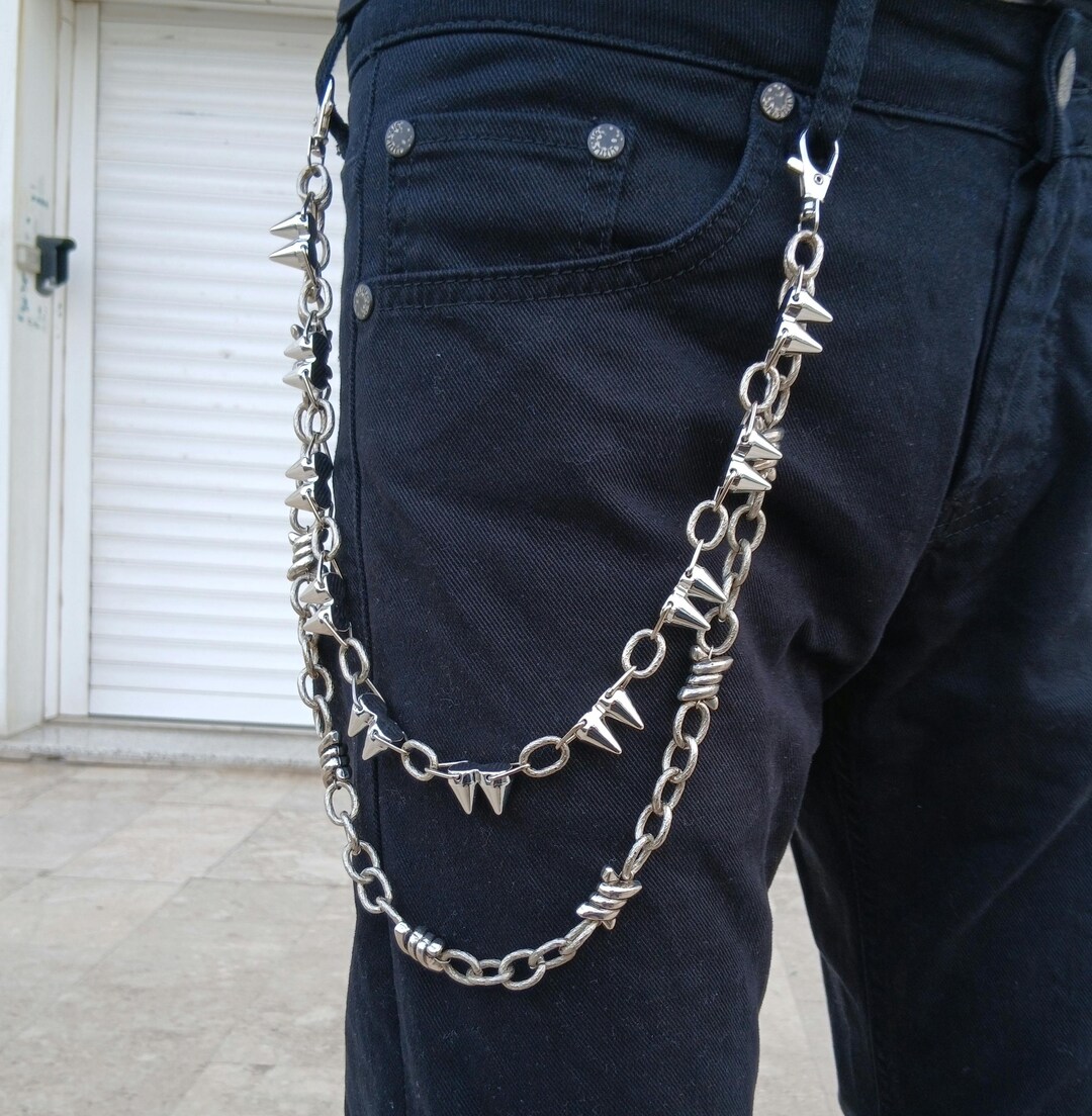 Metal Punk Rock Layered Chain Keychains for Men Women Waist Key Chain ...