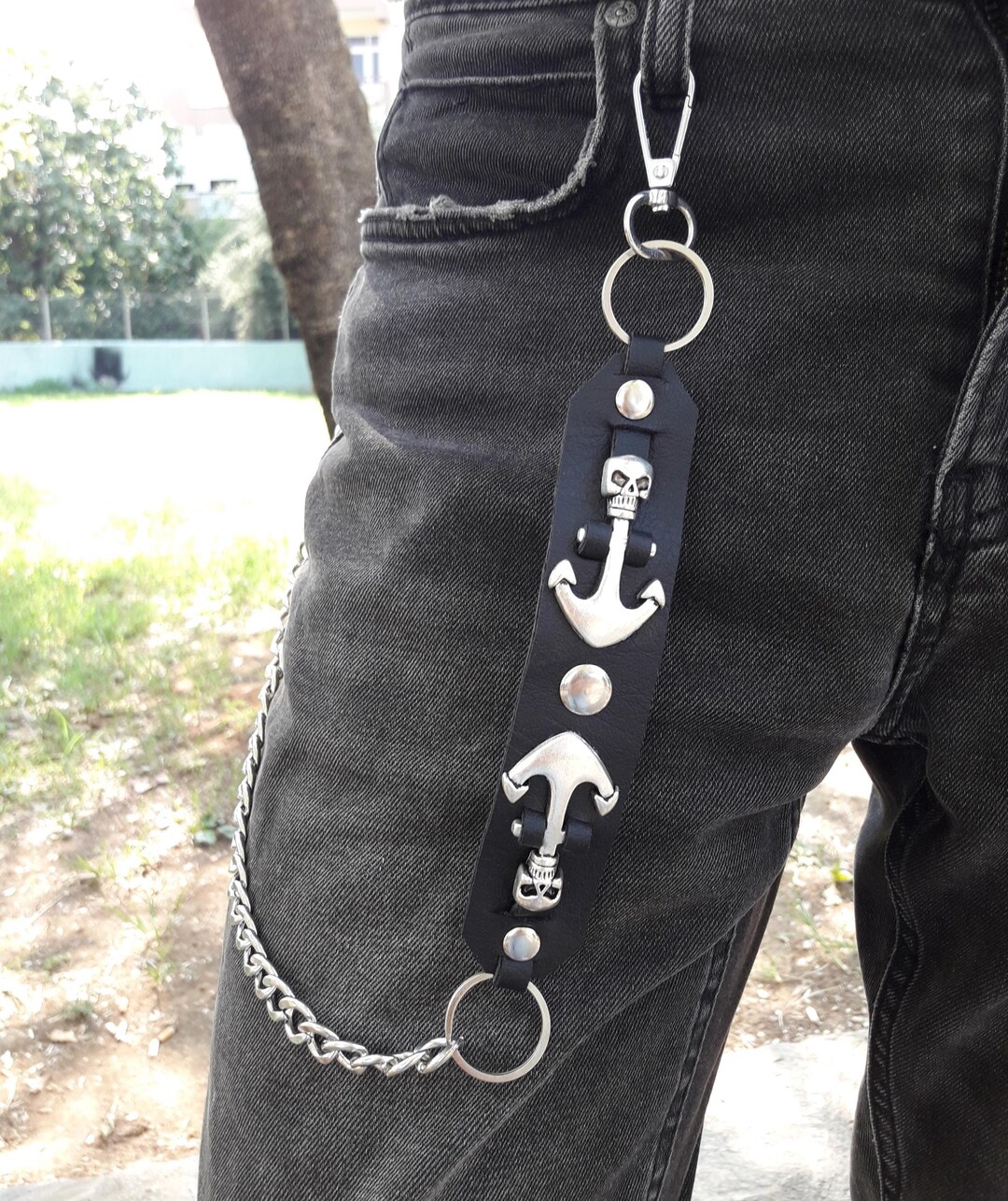 Metal Punk Rock Layered Chain Keychains for Men Women Waist Key Chain ...