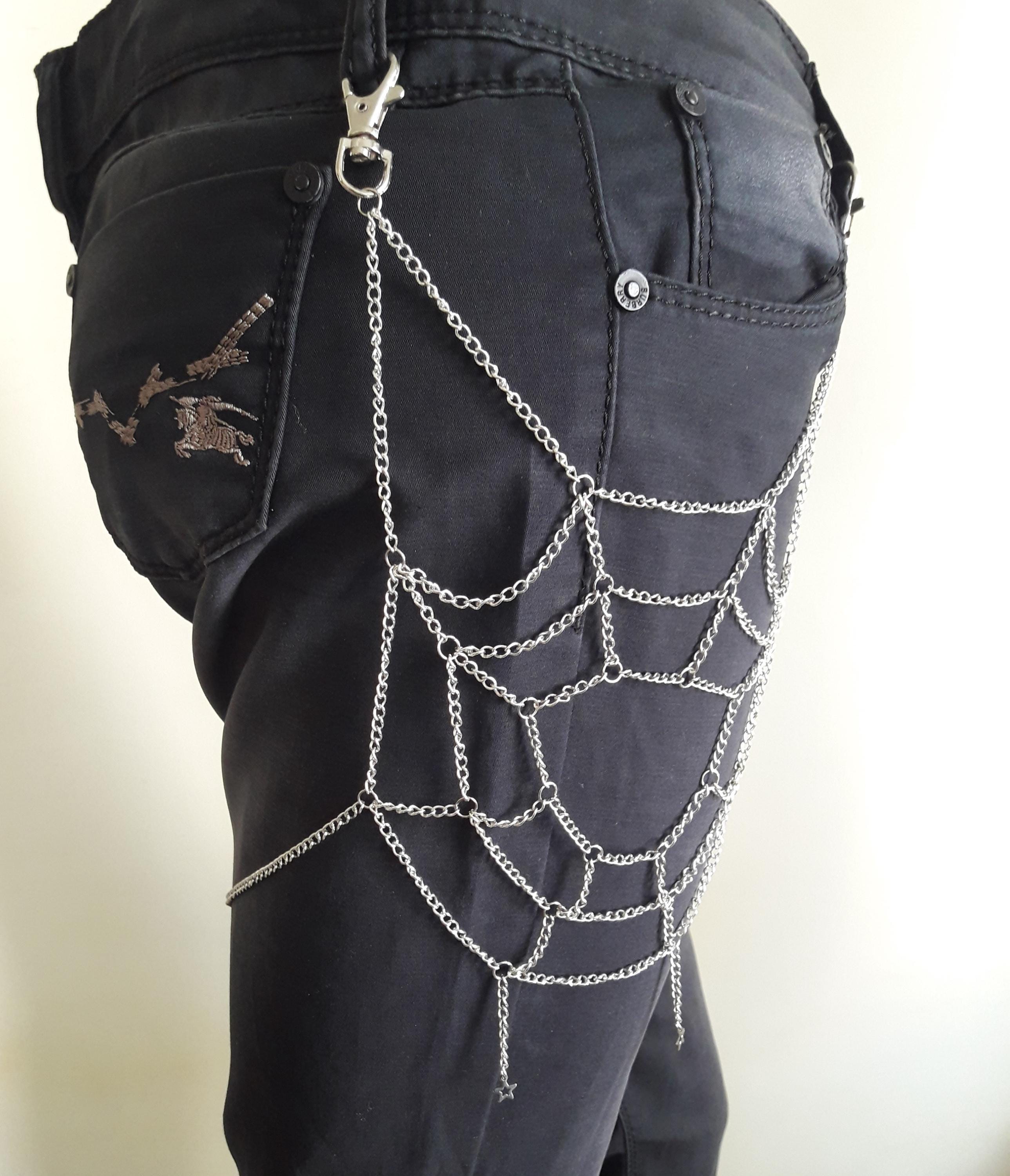 Metal Punk Rock Layered Chain Keychains for Men Women Waist Key Chain ...