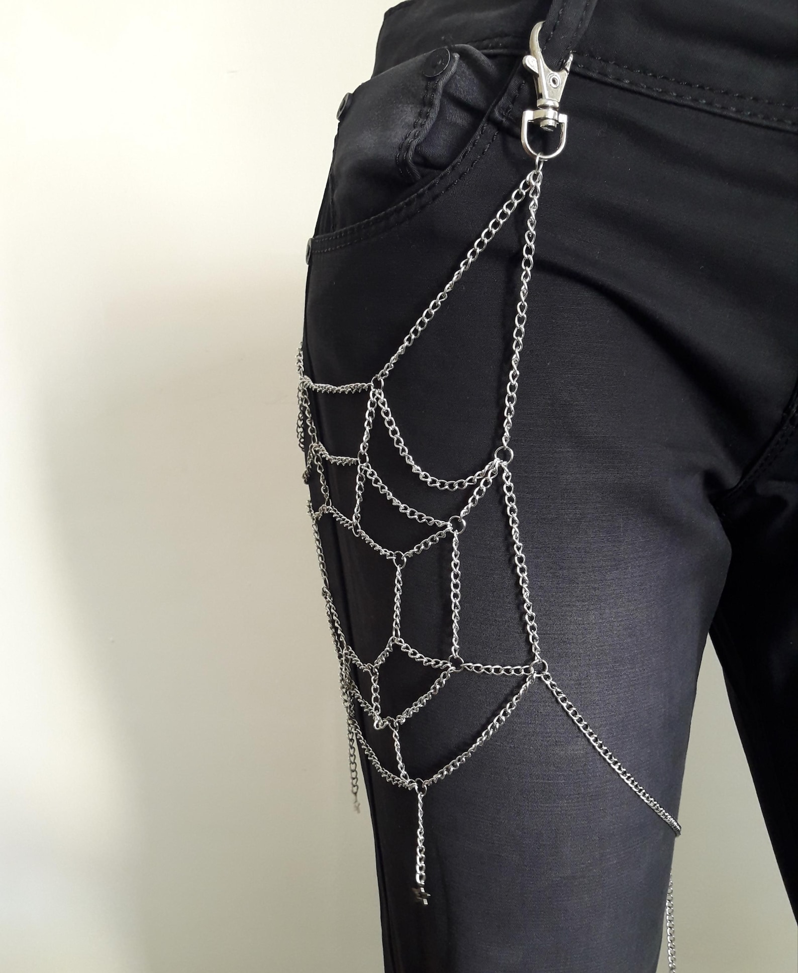 Metal Punk Rock Layered Chain Keychains for Men Women Waist Key Chain ...