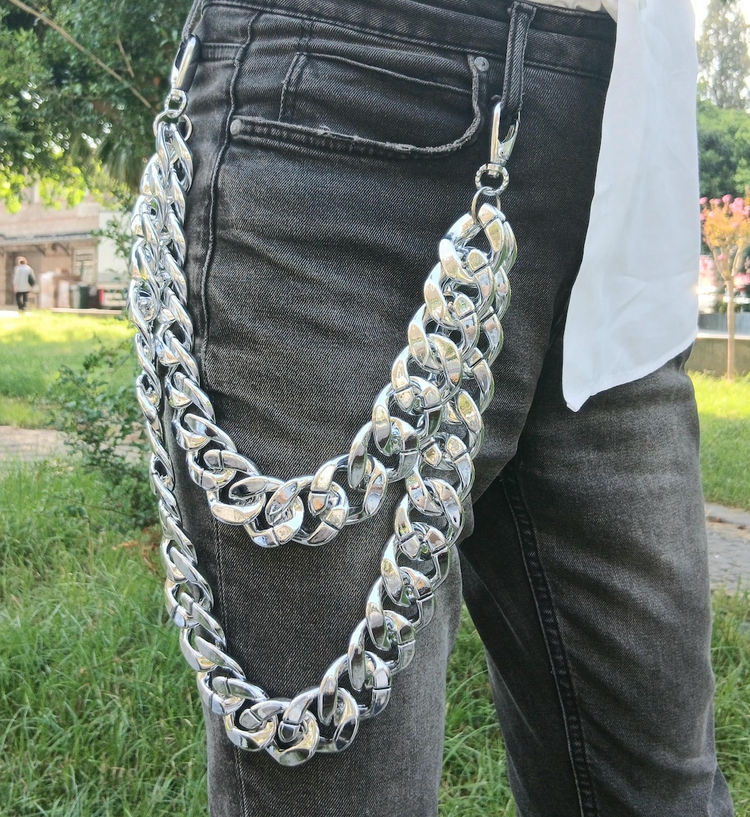 Metal Punk Rock Layered Chain Keychains for Men Women Waist Key Chain ...