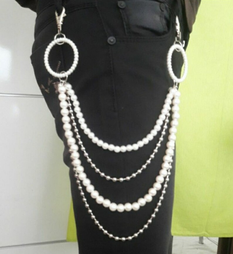 Metal Punk Rock Layered Chain Keychains for Men Women Waist Key Chain ...