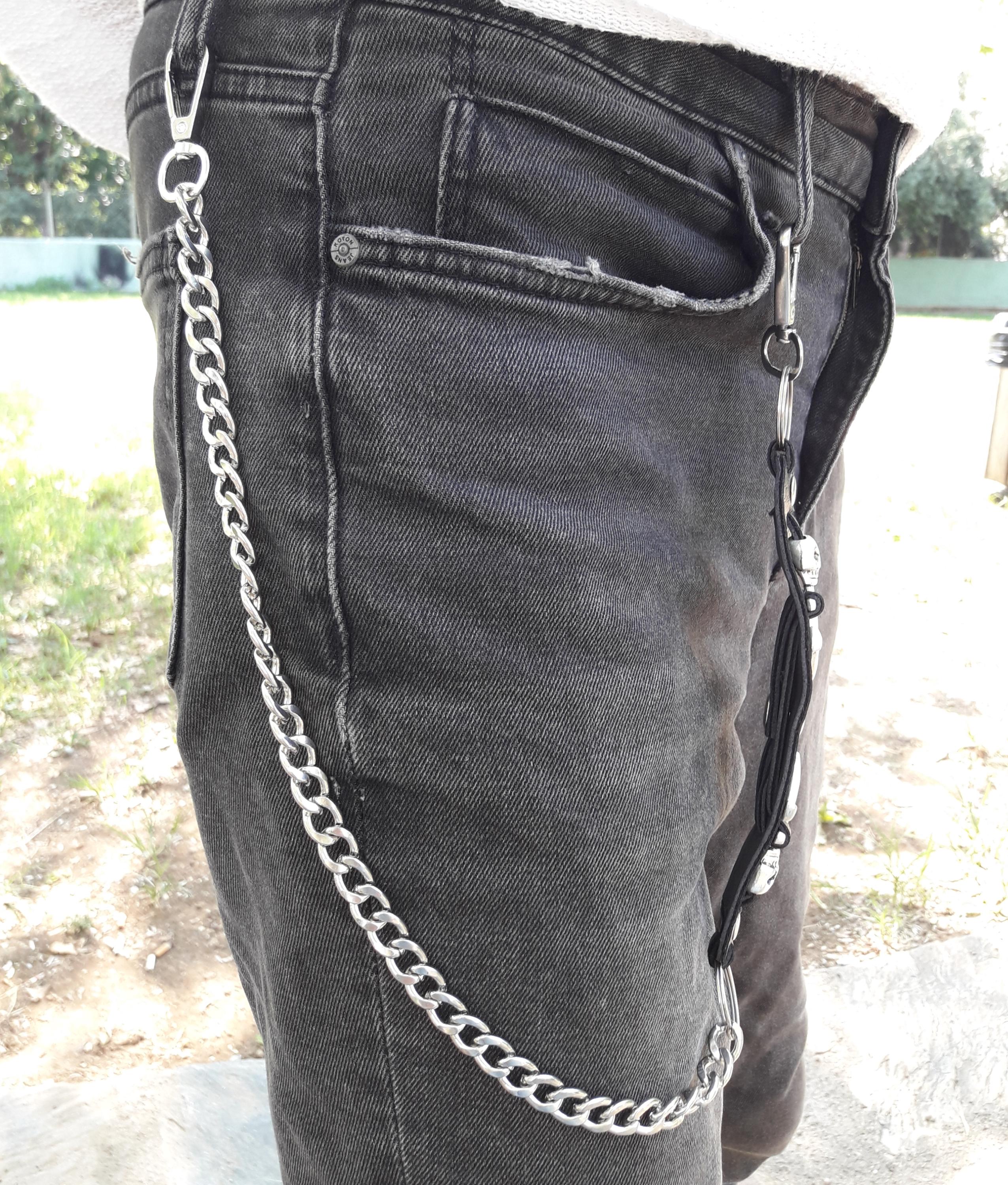 Metal Punk Rock Layered Chain Keychains for Men Women Waist Key Chain ...
