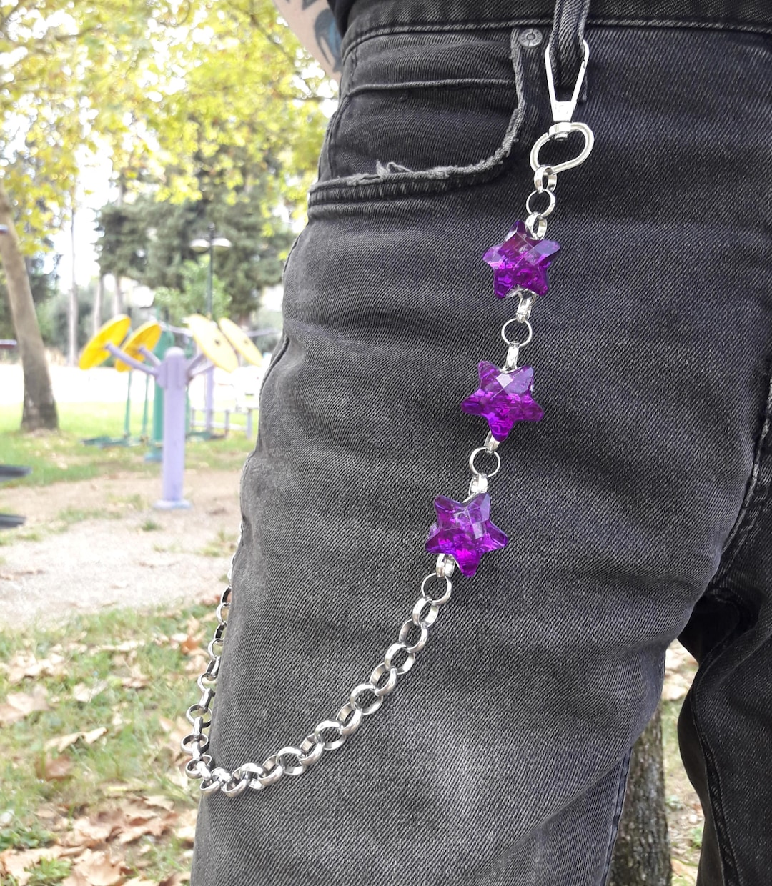 Metal Punk Rock Layered Chain Keychains for Men Women Waist Key Chain ...