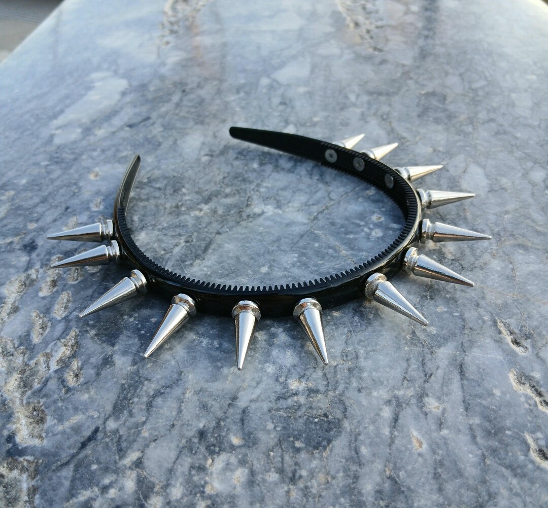 Punk Style Studded Crown - Spike Headband - Headband With Silver Spikes ...