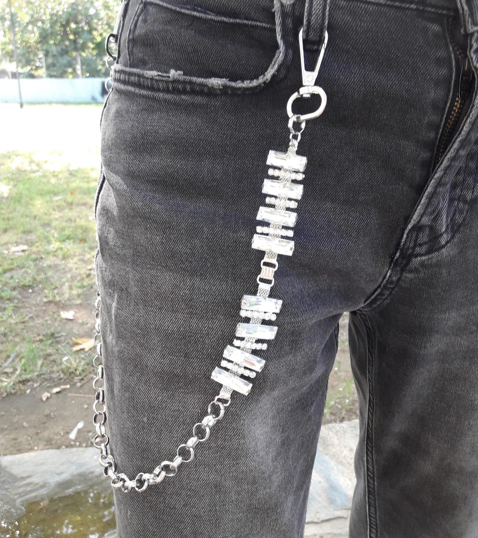 Metal Punk Rock Layered Chain Keychains for Men Women Waist Key Chain ...
