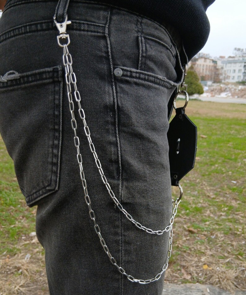 Metal Punk Rock Layered Chain Keychains for Men Women Waist Key Chain ...