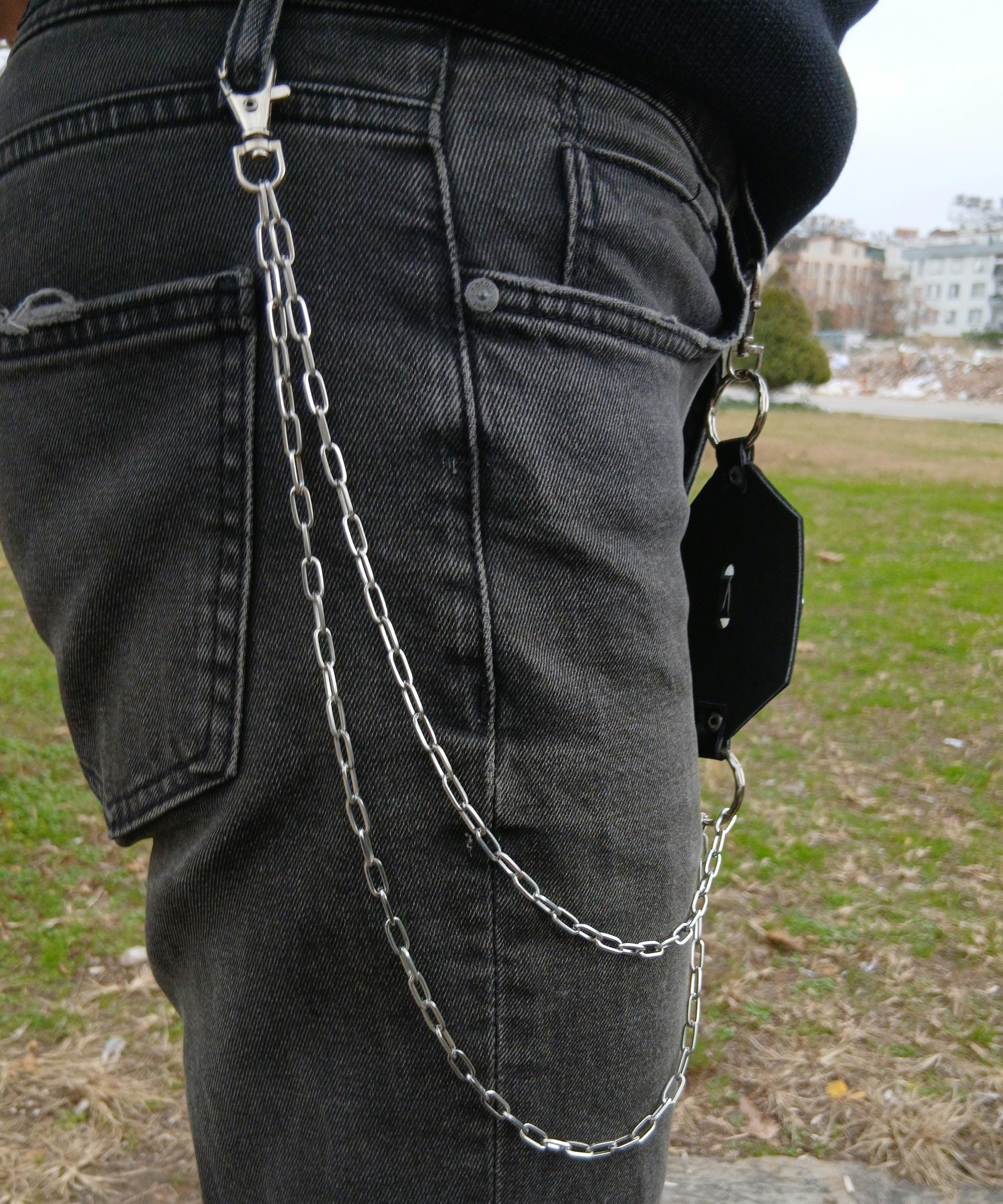 Metal Punk Rock Layered Chain Keychains for Men Women Waist Key Chain ...