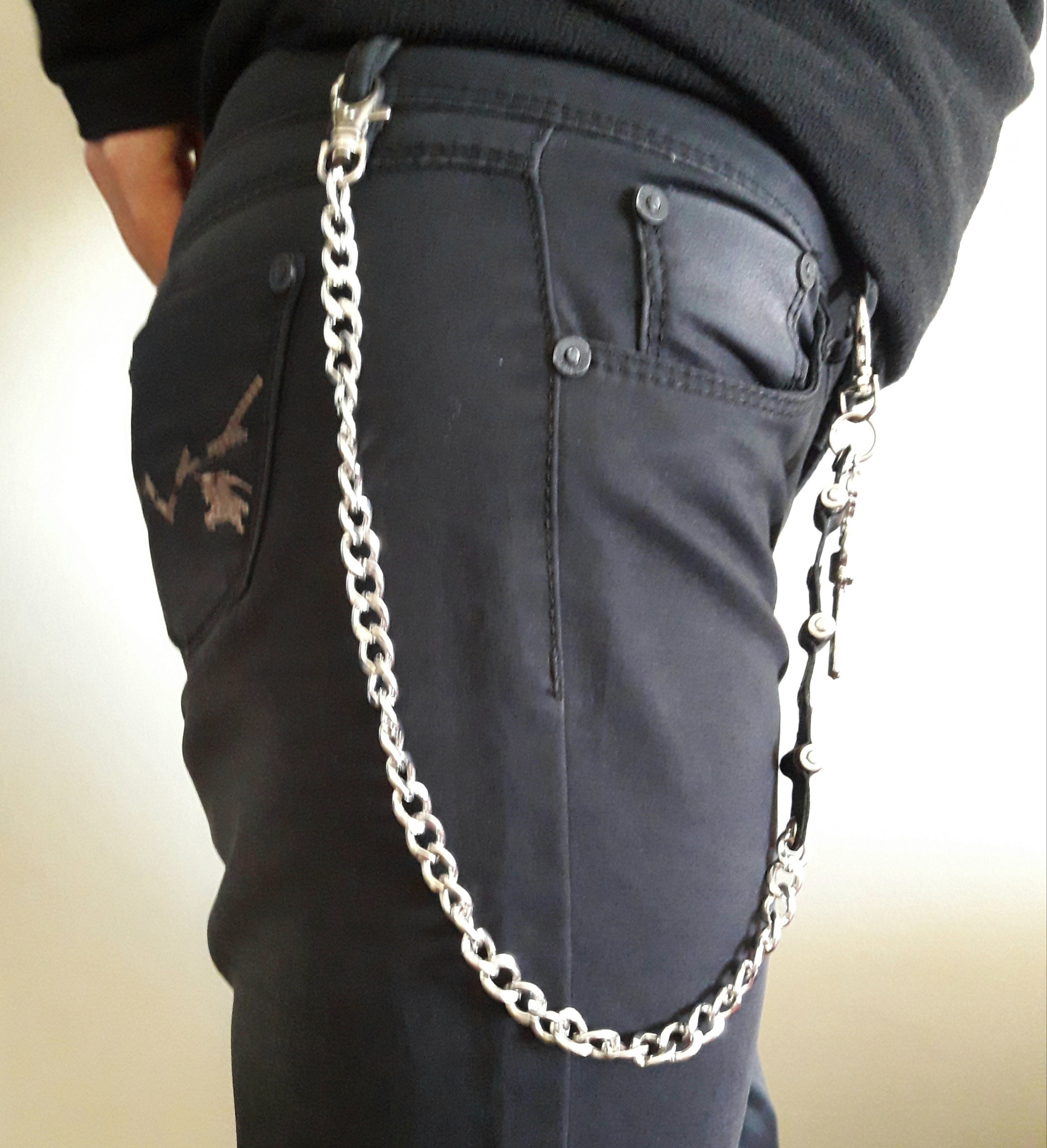 Metal Punk Rock Layered Chain Keychains for Men Women Waist Key Chain ...