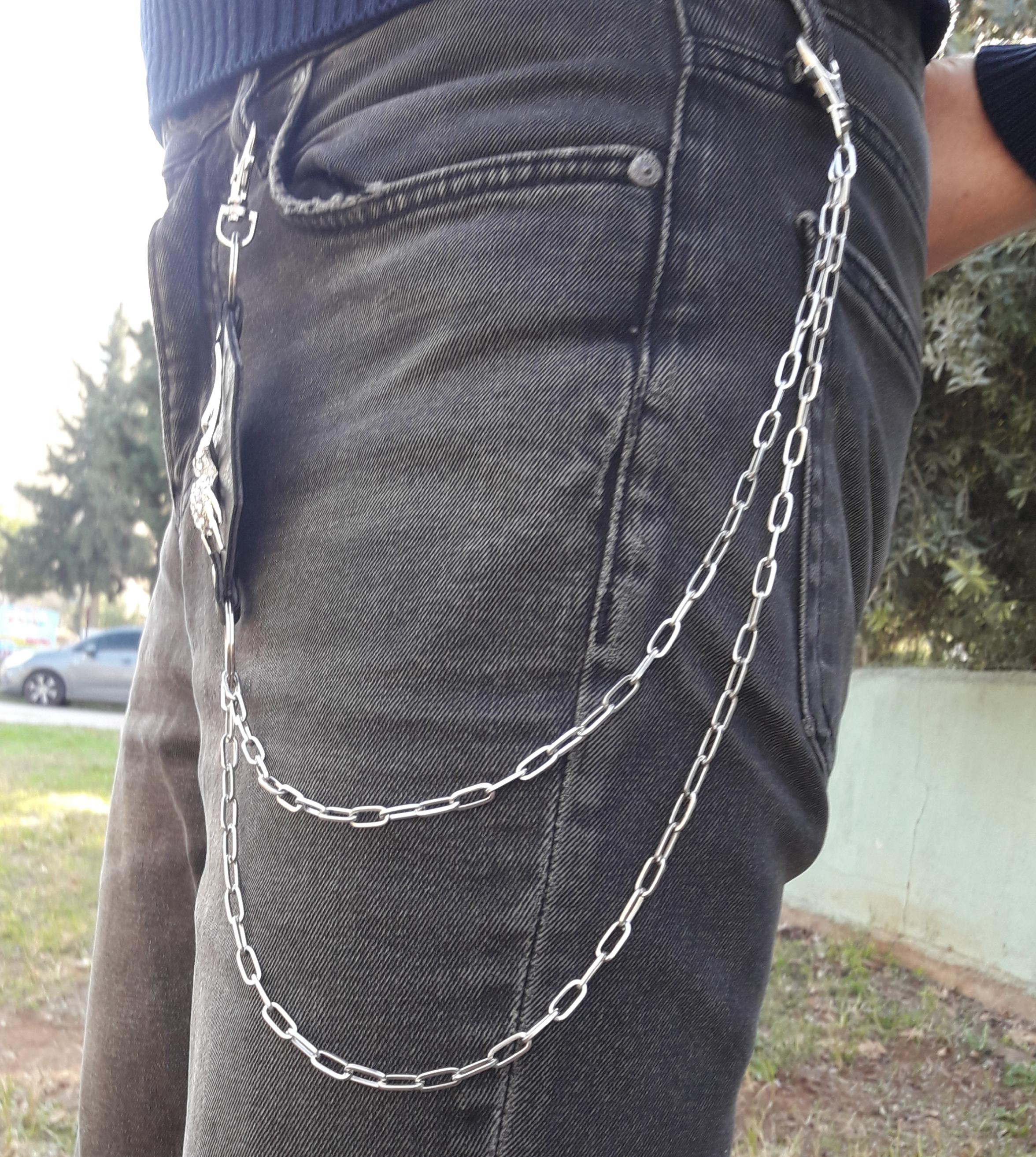 Metal Punk Rock Layered Chain Keychains for Men Women Waist Key Chain ...
