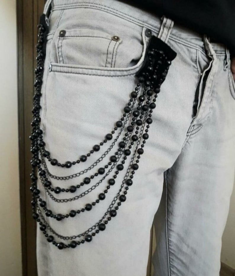 Metal Punk Rock Layered Chain Keychains for Men Women Waist Key Chain ...