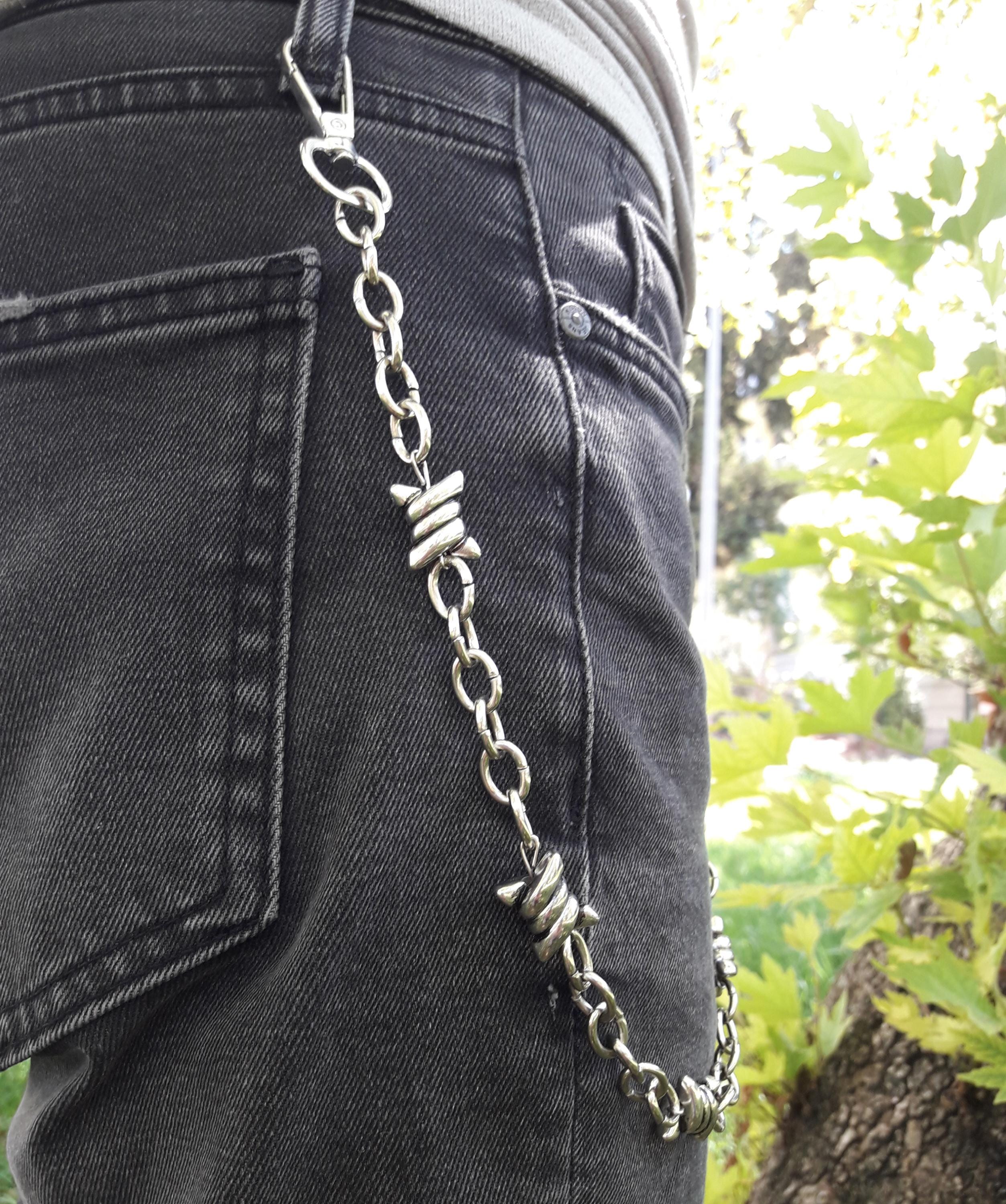 Metal Punk Rock Layered Chain Keychains for Men Women Waist Key Chain ...