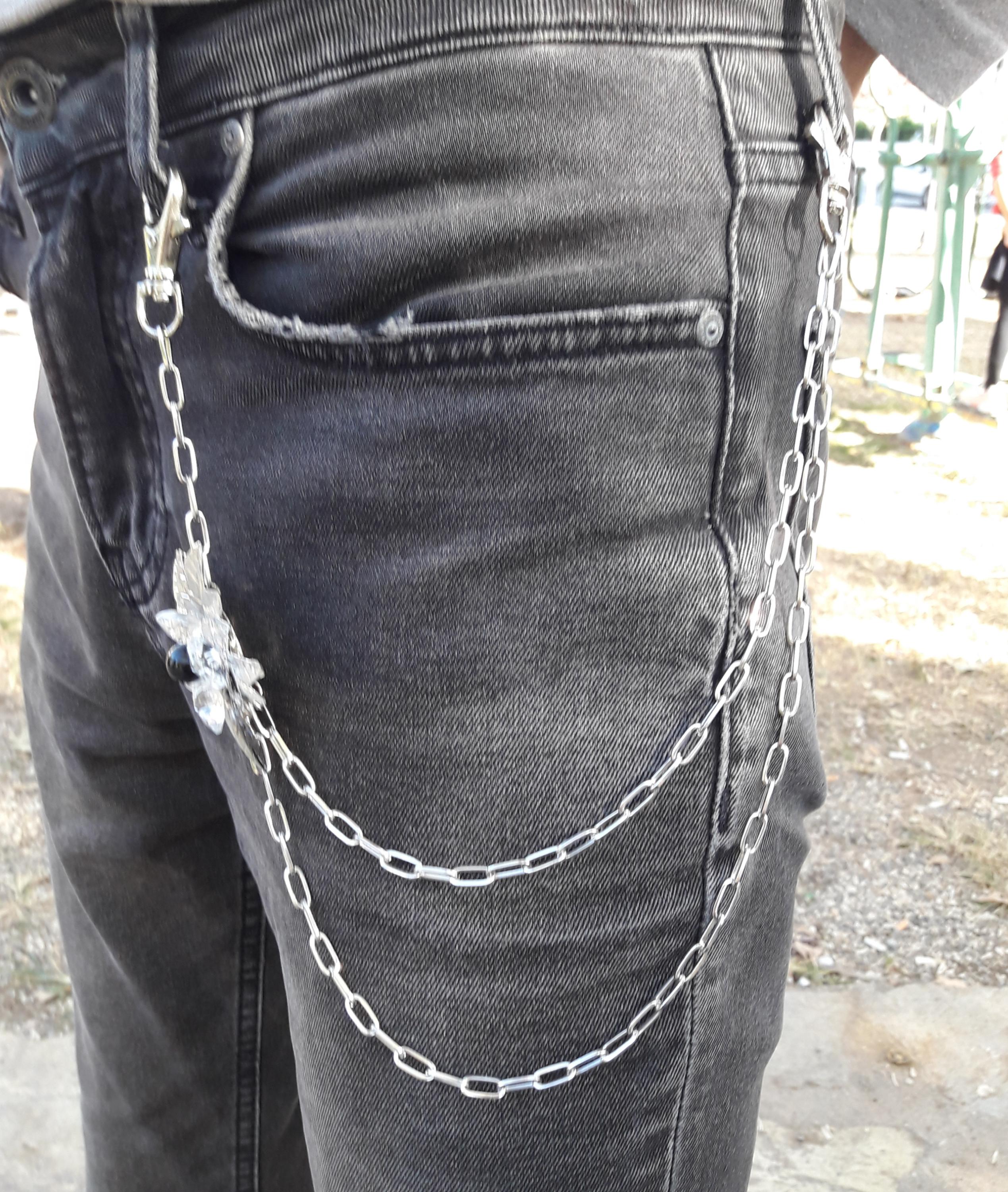 Metal Punk Rock Layered Chain Keychains for Men Women Waist Key Chain ...