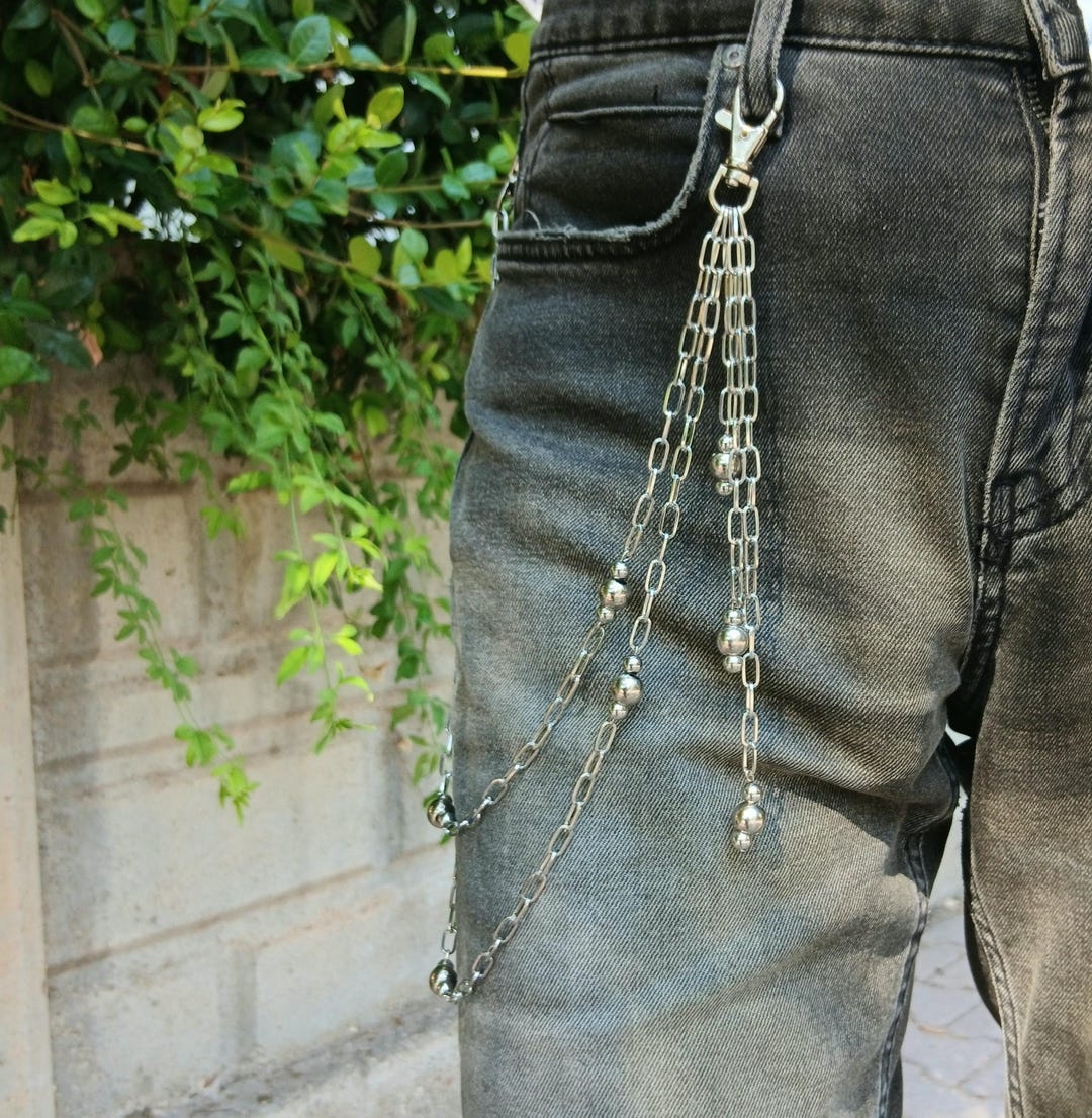 Metal Punk Rock Layered Chain Keychains for Men Women Waist Key Chain ...