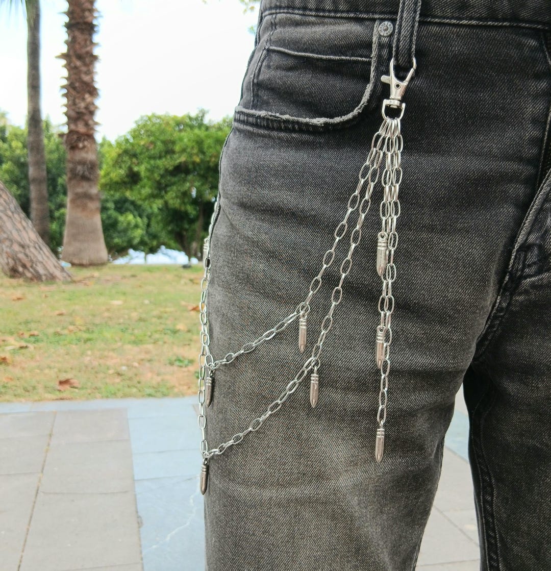 Metal Punk Rock Layered Chain Keychains for Men Women Waist Key Chain ...