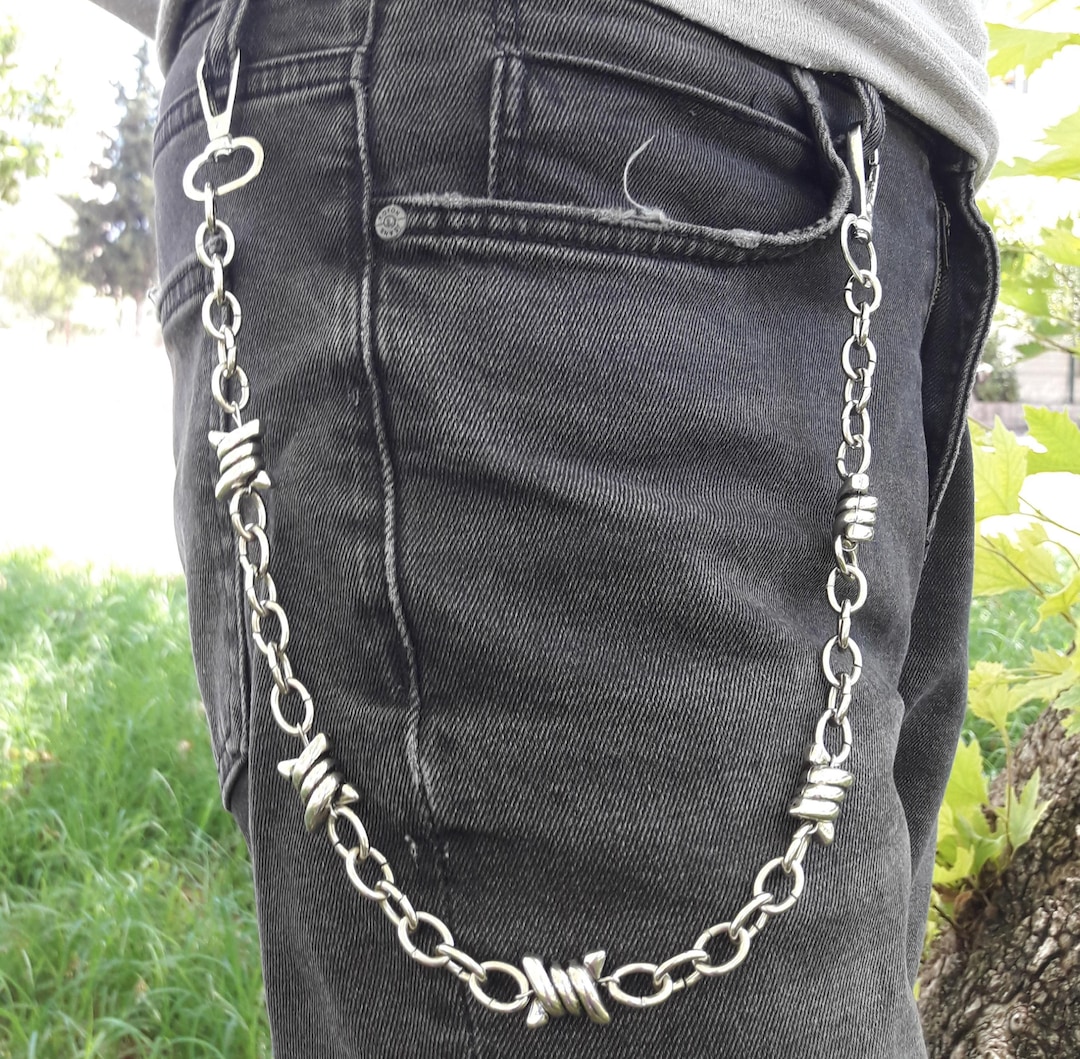 Metal Punk Rock Layered Chain Keychains for Men Women Waist Key Chain ...