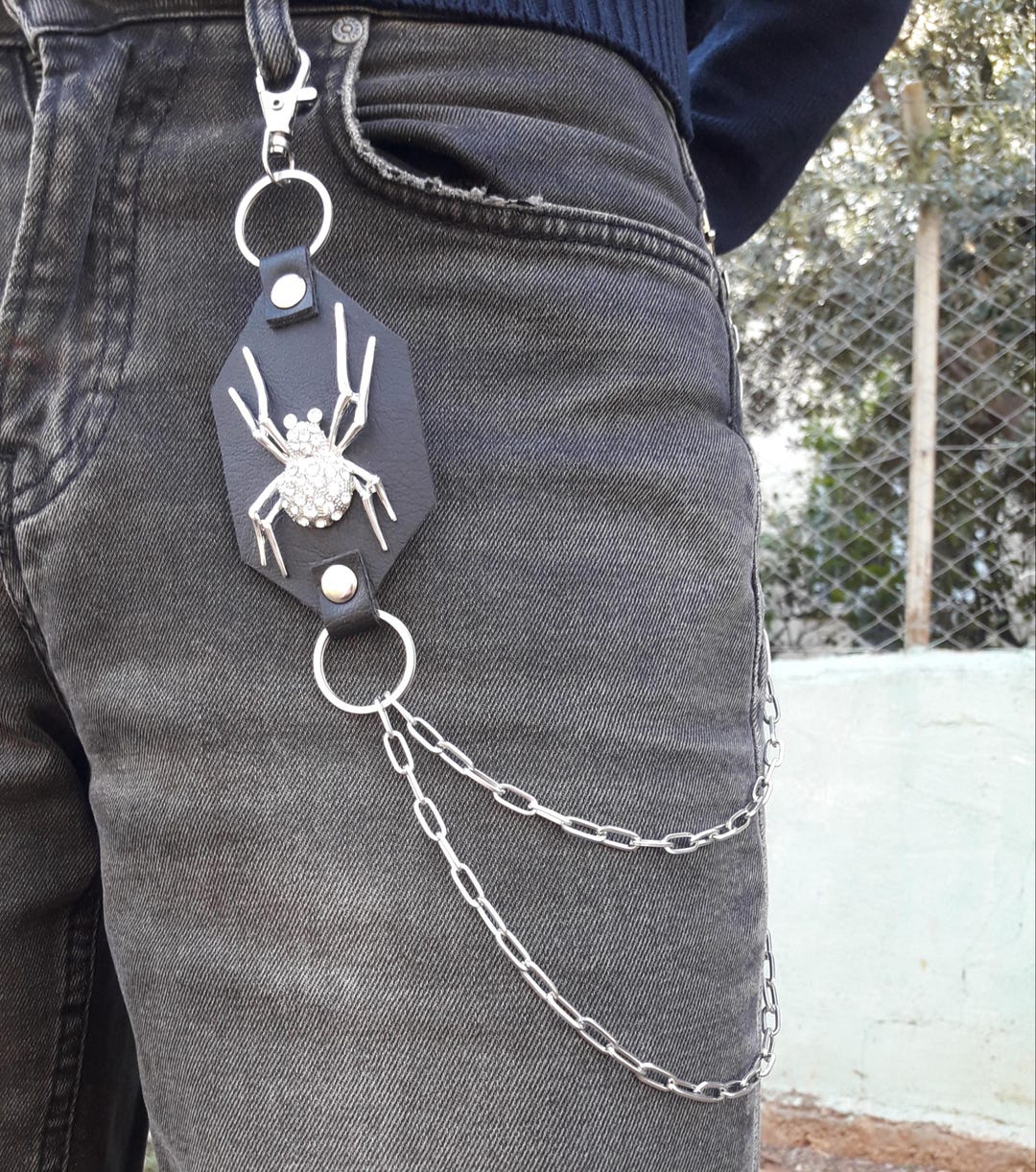 Metal Punk Rock Layered Chain Keychains for Men Women Waist Key Chain ...