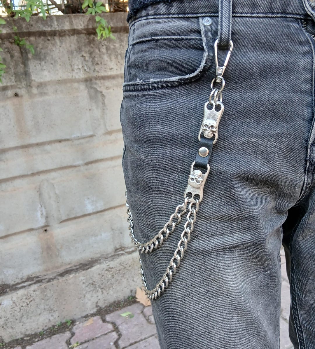 Metal Punk Rock Layered Chain Keychains for Men Women Waist Key Chain ...