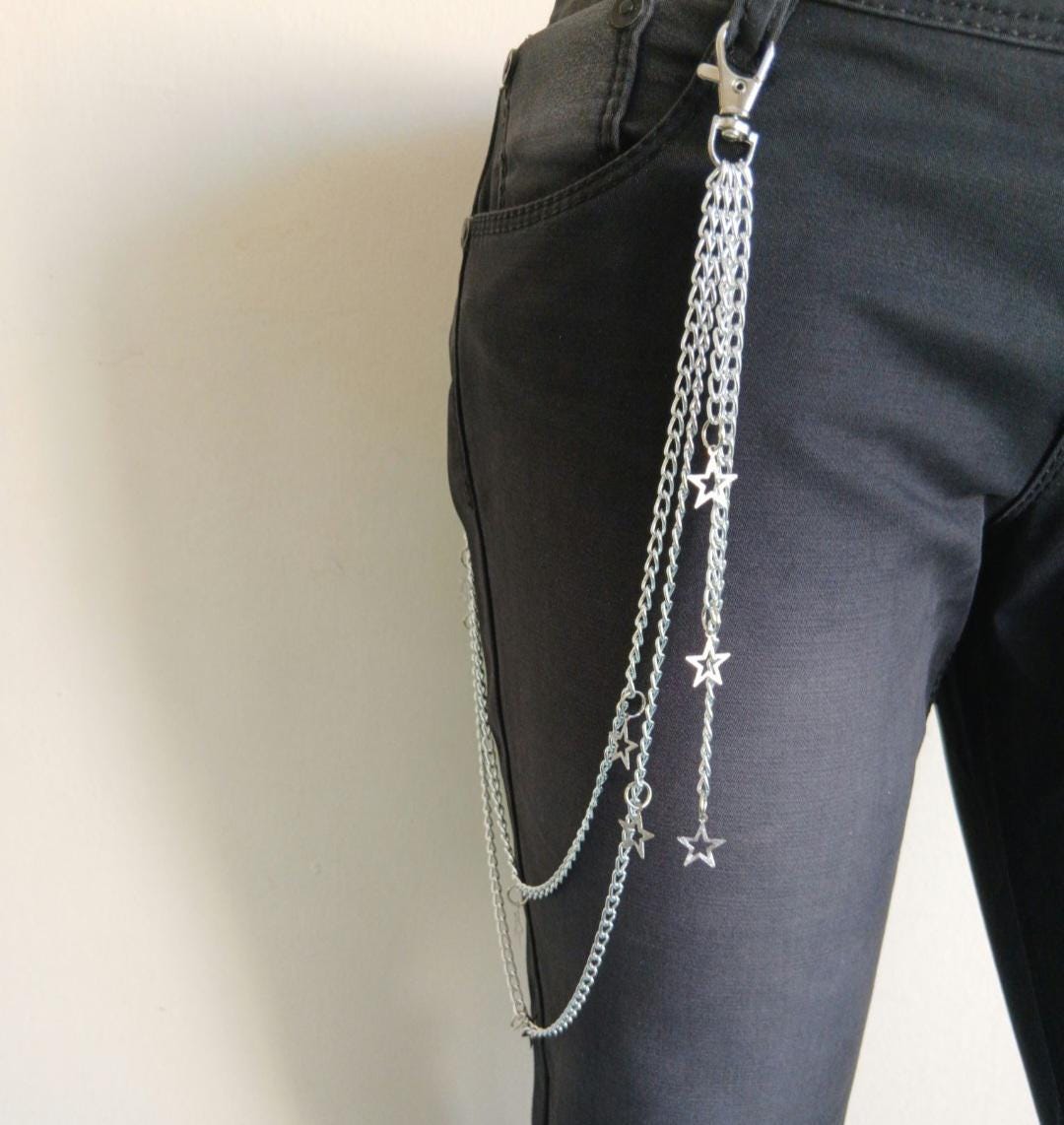 Metal Punk Rock Layered Chain Keychains for Men Women Waist Key Chain ...