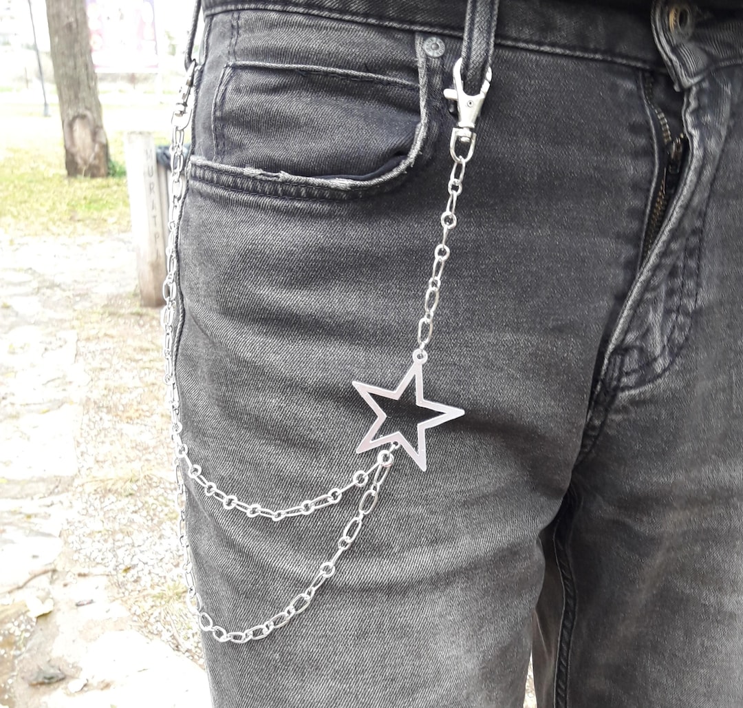 Metal Punk Rock Layered Chain Keychains for Men Women Waist Key Chain ...