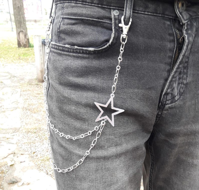 Metal Punk Rock Layered Chain Keychains for Men Women Waist Key Chain ...