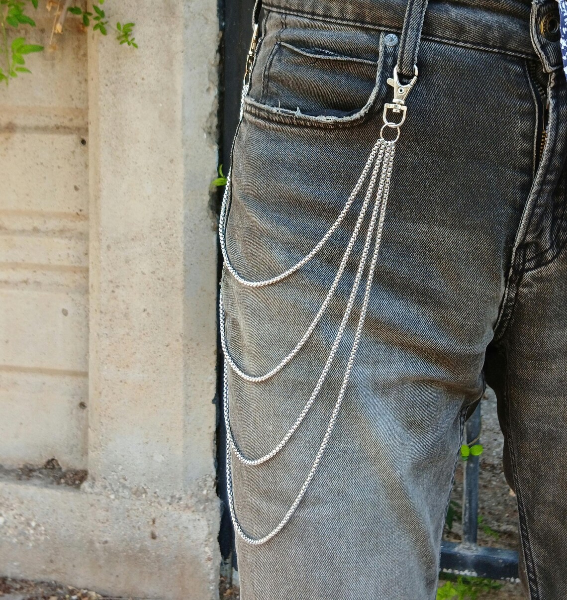 Metal Punk Rock Layered Chain Keychains for Men Women Waist Key Chain ...
