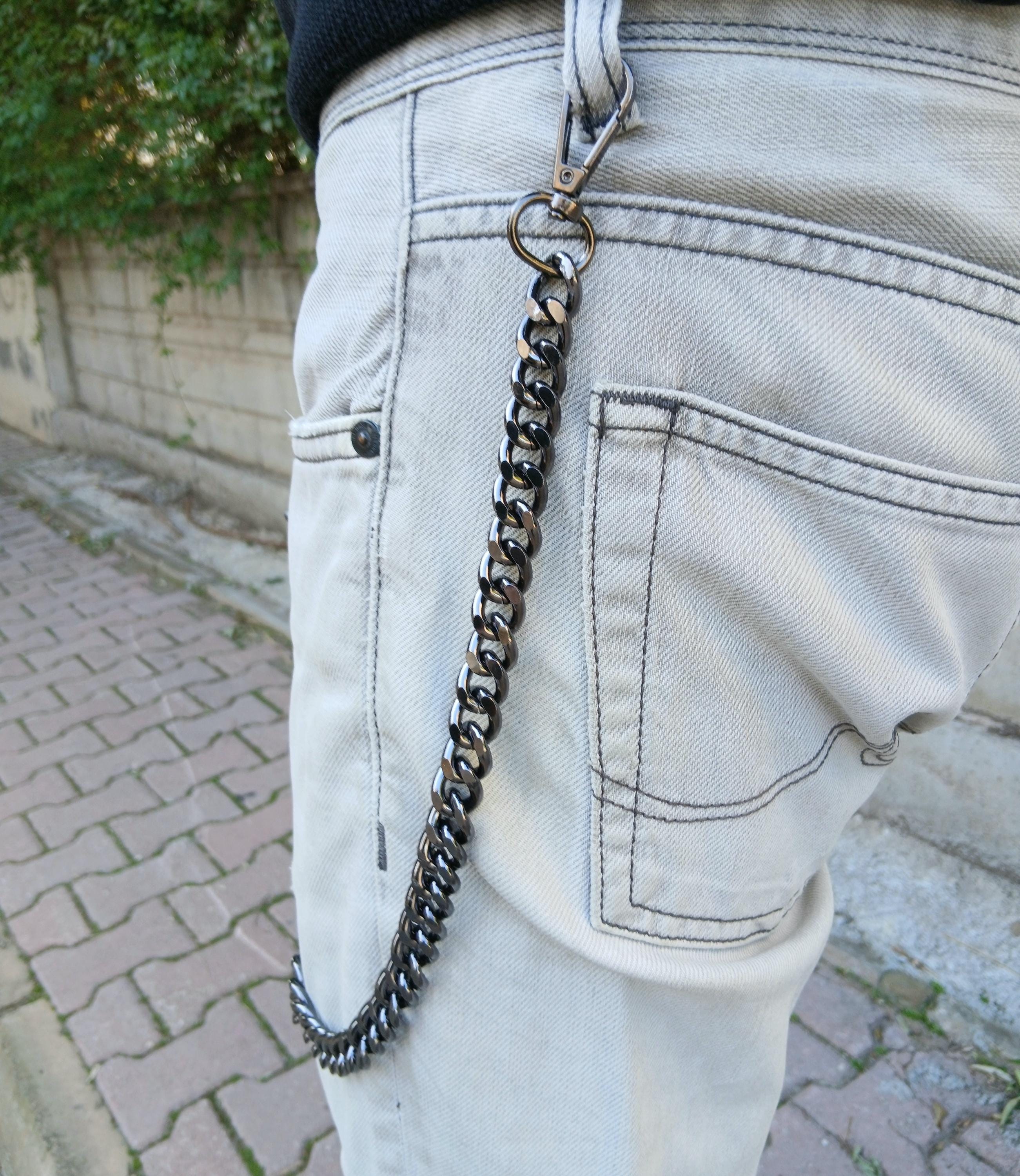 Metal Punk Rock Layered Chain Keychains for Men Women Waist Key Chain ...