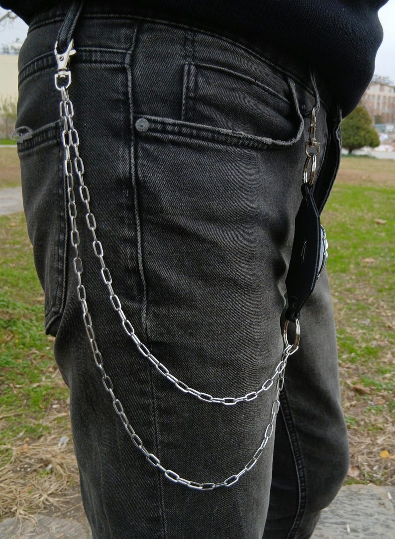 Metal Punk Rock Layered Chain Keychains for Men Women Waist Key Chain ...