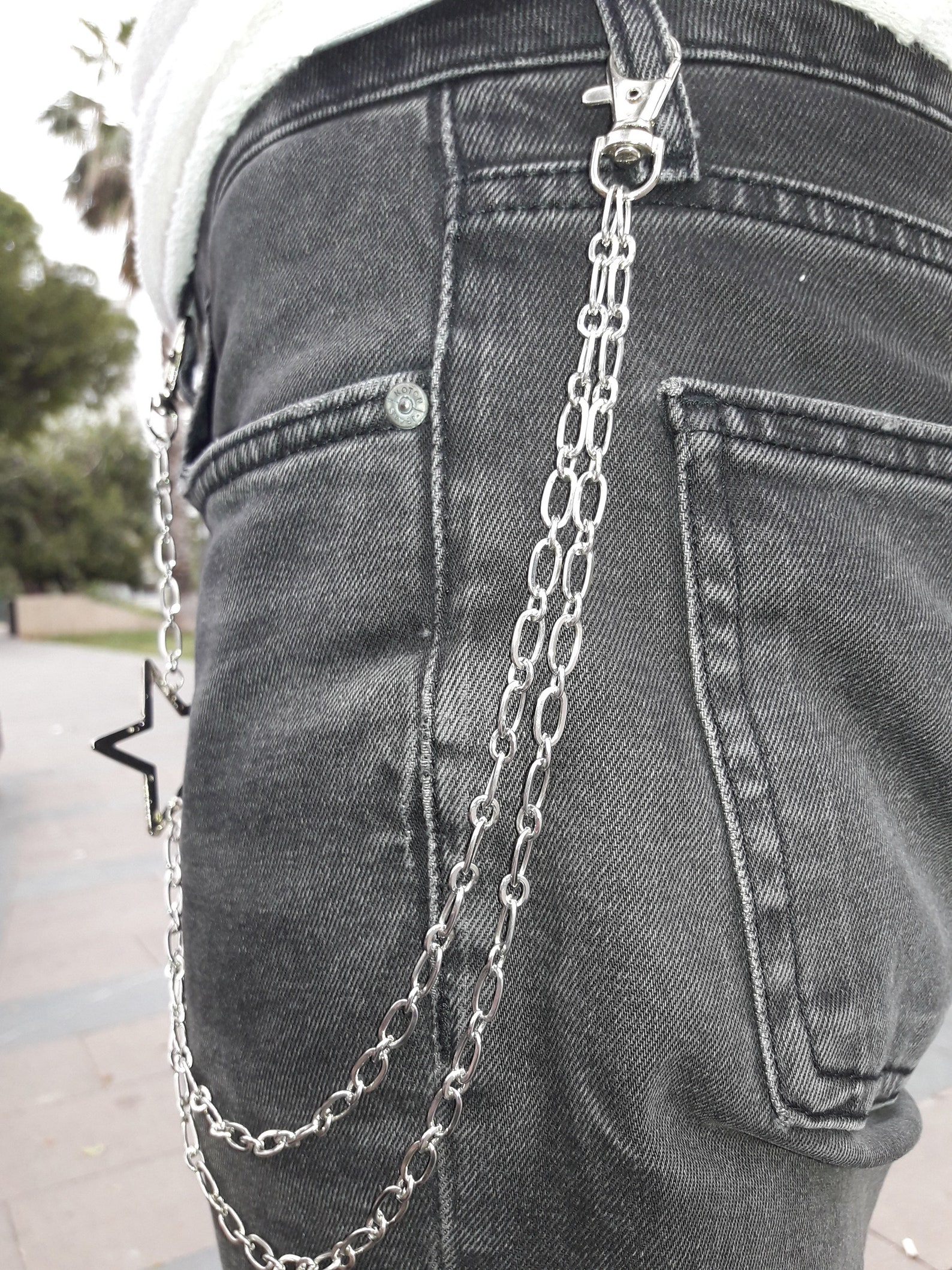 Metal Punk Rock Layered Chain Keychains for Men Women Waist Key Chain ...