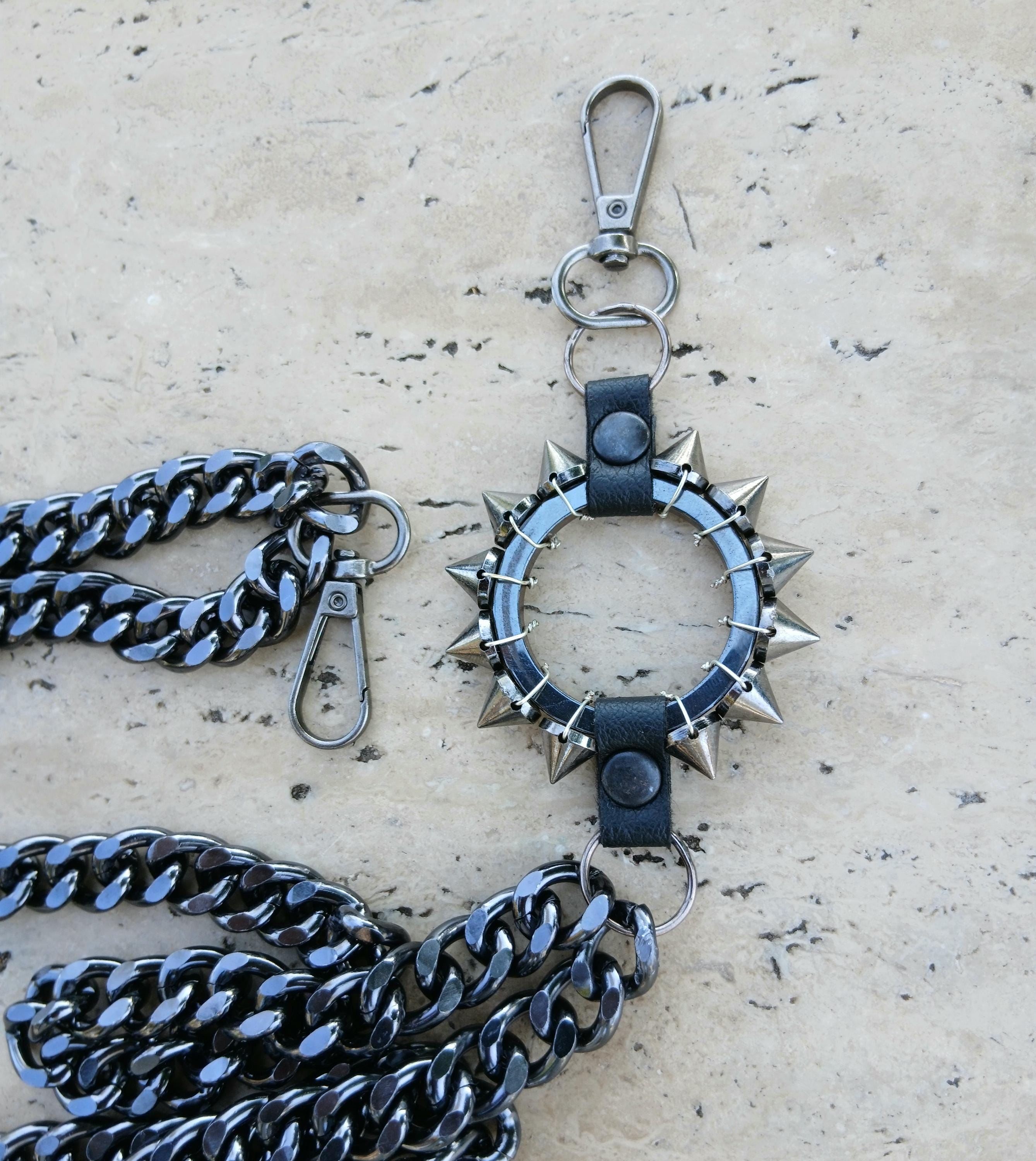 Metal Punk Rock Layered Chain Keychains for Men Women Waist Key Chain ...