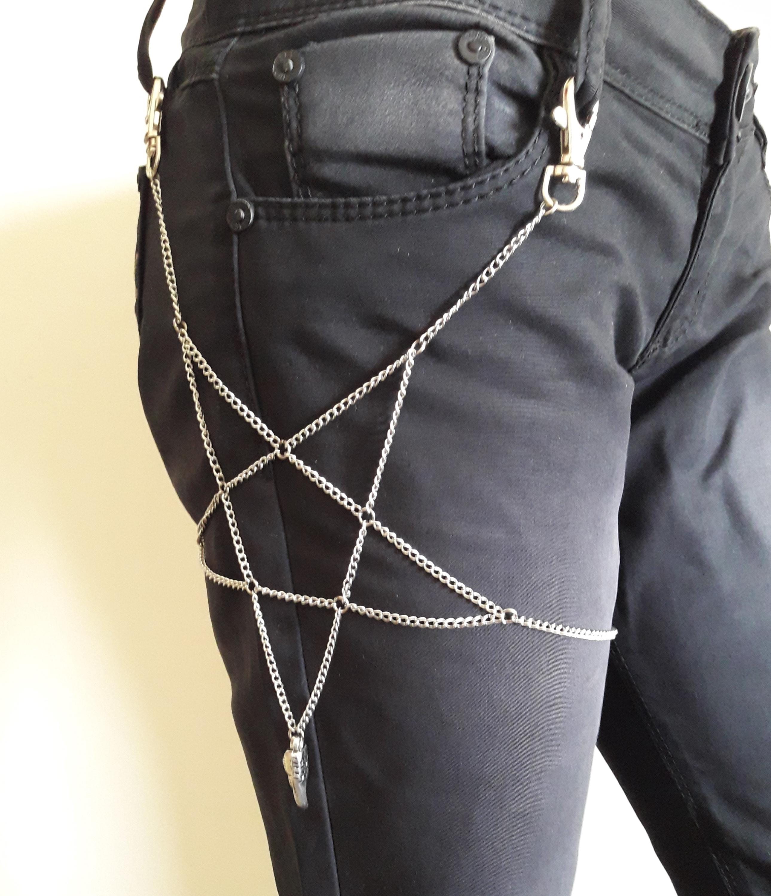 Metal Punk Rock Layered Chain Keychains for Men Women Waist Key Chain ...