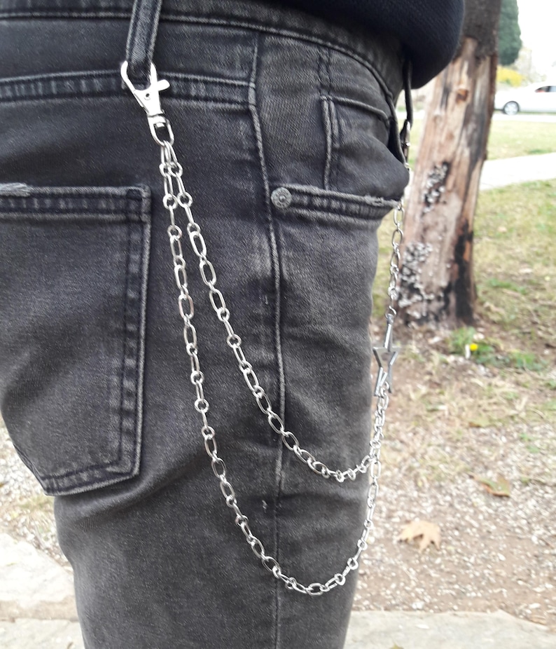 Metal Punk Rock Layered Chain Keychains for Men Women Waist Key Chain ...