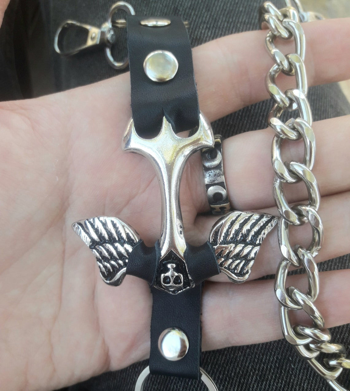 Metal Punk Rock Layered Chain Keychains for Men Women Waist Key Chain ...