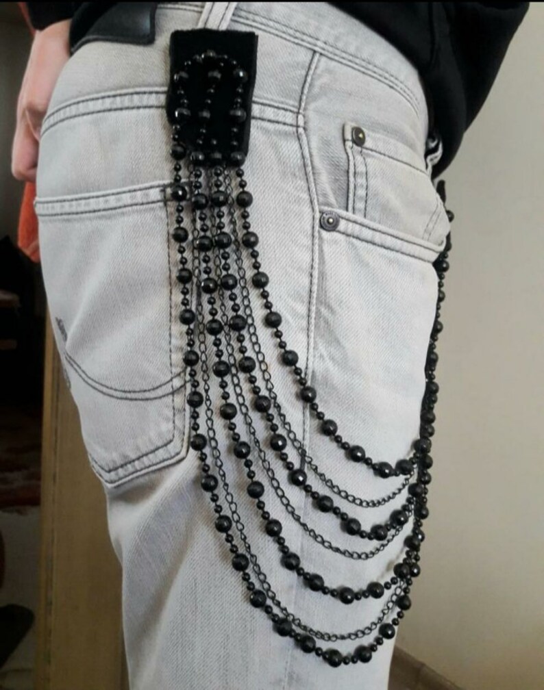 Metal Punk Rock Layered Chain Keychains for Men Women Waist Key Chain ...