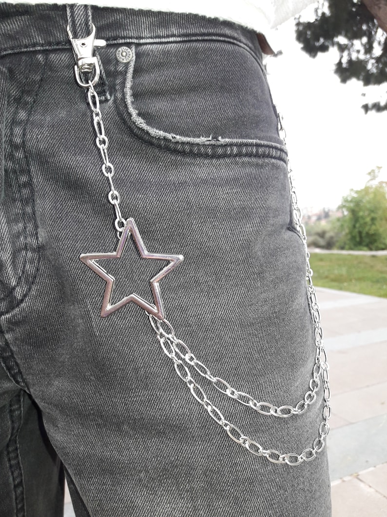 Metal Punk Rock Layered Chain Keychains for Men Women Waist Key Chain ...