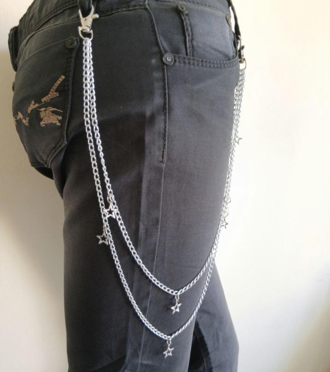 Metal Punk Rock Layered Chain Keychains for Men Women Waist Key Chain ...