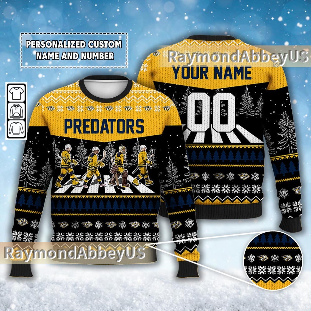 Custom Predators Walking Abbey Road Ugly Christmas Sweater Ice - Etsy
