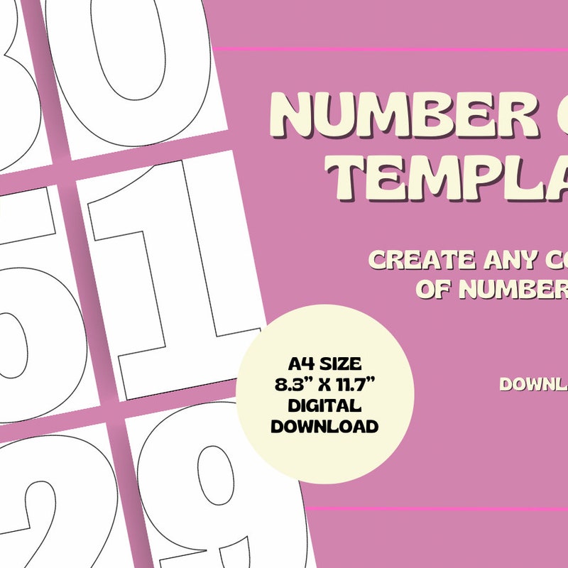 Cookie Cake Number Template - Etsy