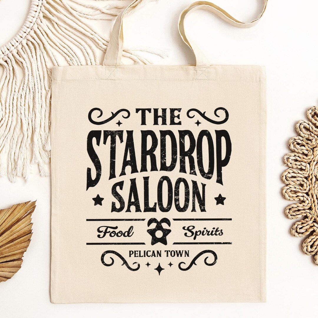 Stardew Valley Tote Bag, Stardrop Saloon Logo Gamer Gift Eco-friendly ...