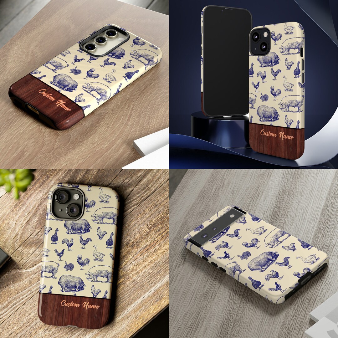 Personalised Farm Chic Phone Case Farm Animals Phone Case, Custom Cute ...